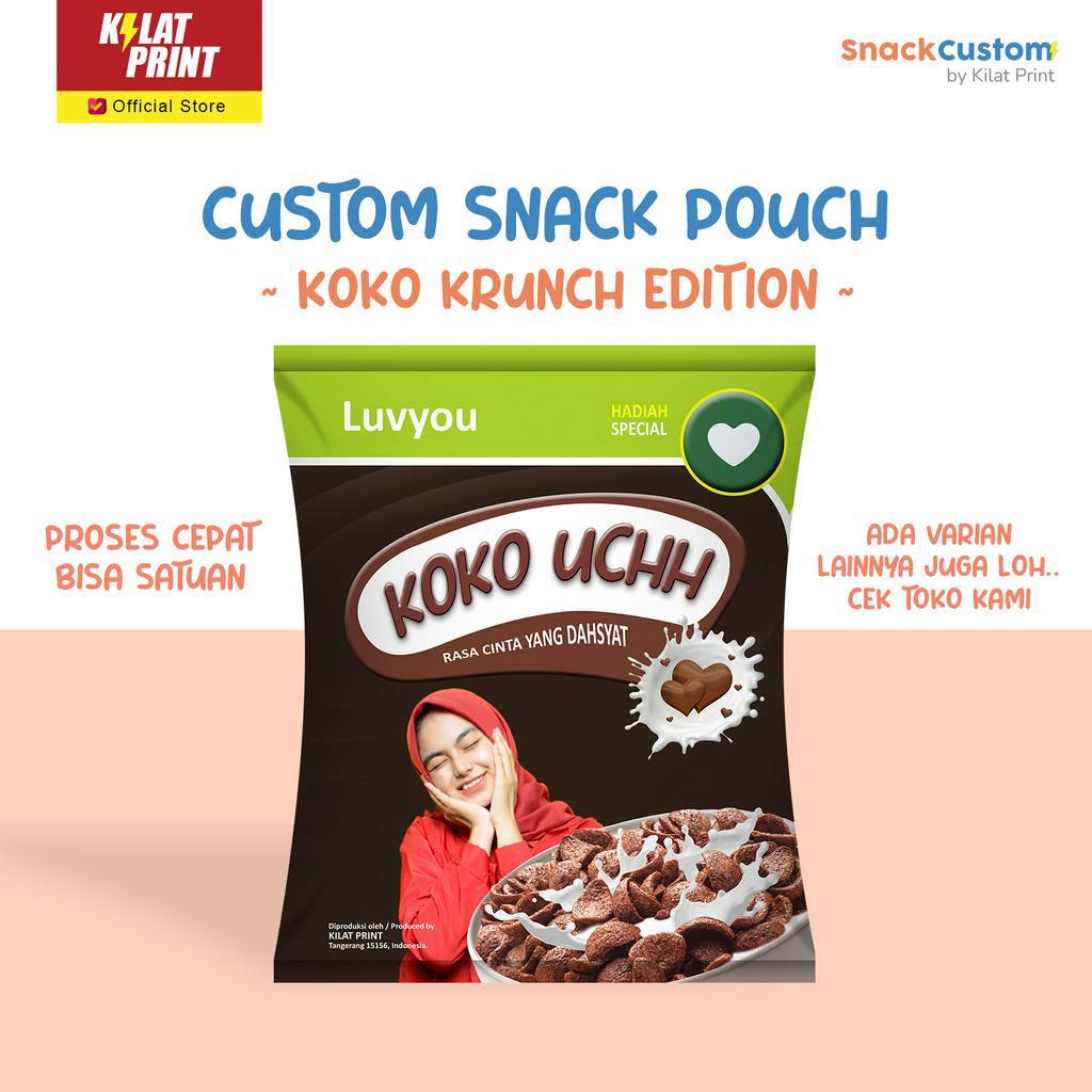 Jual Snack Custom Foto Teks Bungkus Pouch Jumbo Ala Koko Krunch Edition ...