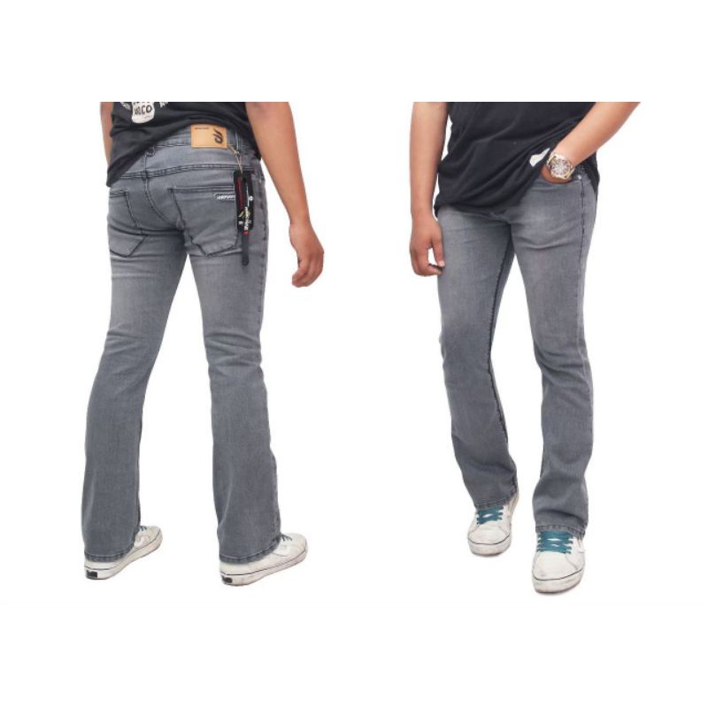 Jual jeans cutbray abu /bootcut jeans pria | Shopee Indonesia