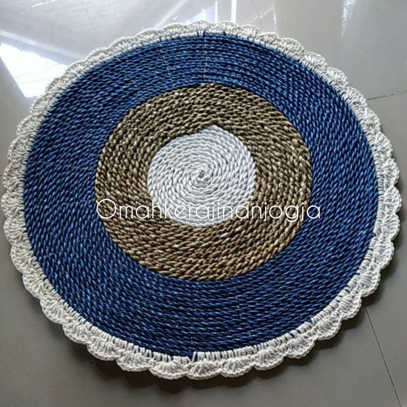 Jual Taplak Meja Bulat 50cm , Anyaman Seagrass Renda Macrame Kerajinan ...