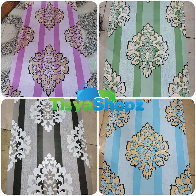 Jual Wallpaper sticker uk:45 cm x 9 meter / walpaper dinding Batik Garis Baru | Shopee Indonesia
