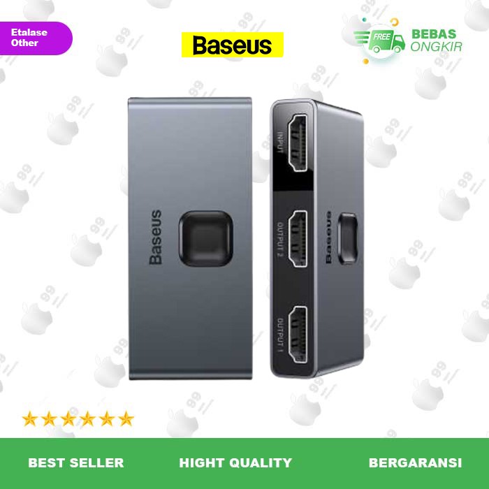 Jual Baseus HDMI Switcher Splitter Bi-Direction 2 in 1 Out 4K | Shopee ...