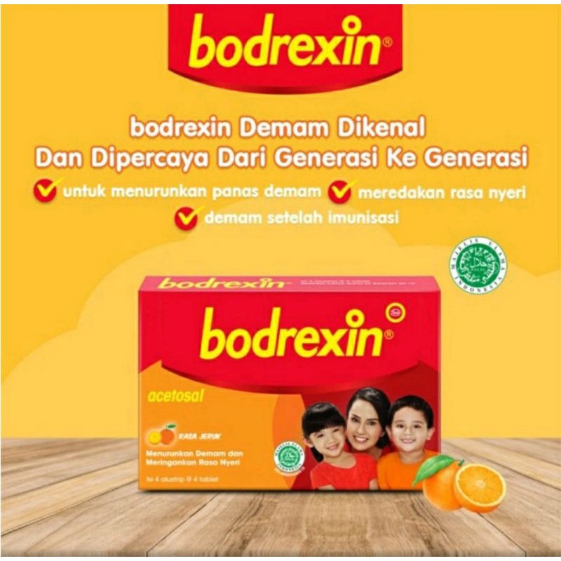 Jual BODREXIN TABLET Isi 4 Strip x 4 Tablet Rasa Jeruk | Shopee Indonesia