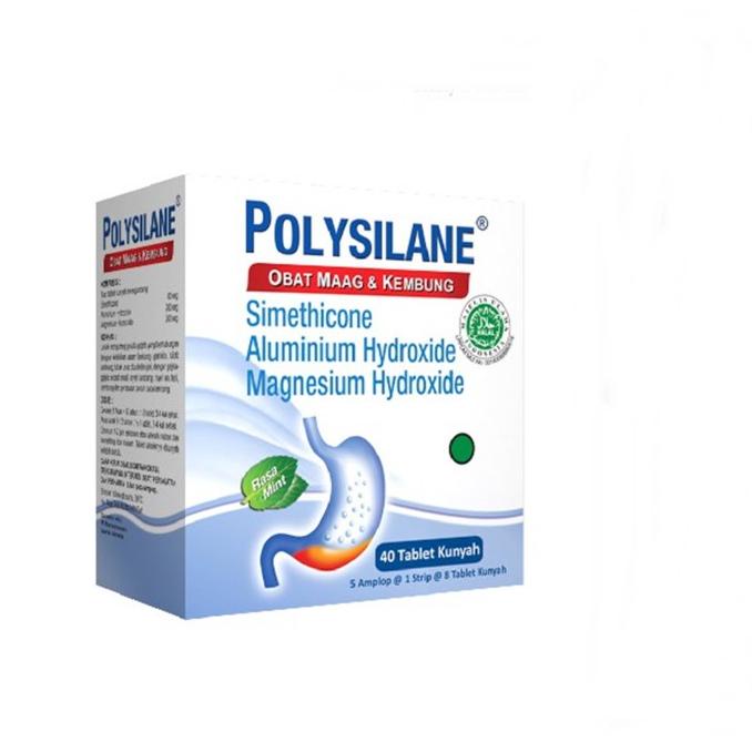 Jual Polysilane Obat Sakit Maag Tablet Kunyah Mint polisylane cahya ...