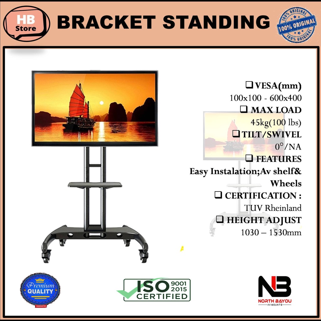 Jual Standing Bracket TV North Bayou NB AVA 1500-60-1P 32 40 43 49 50 ...