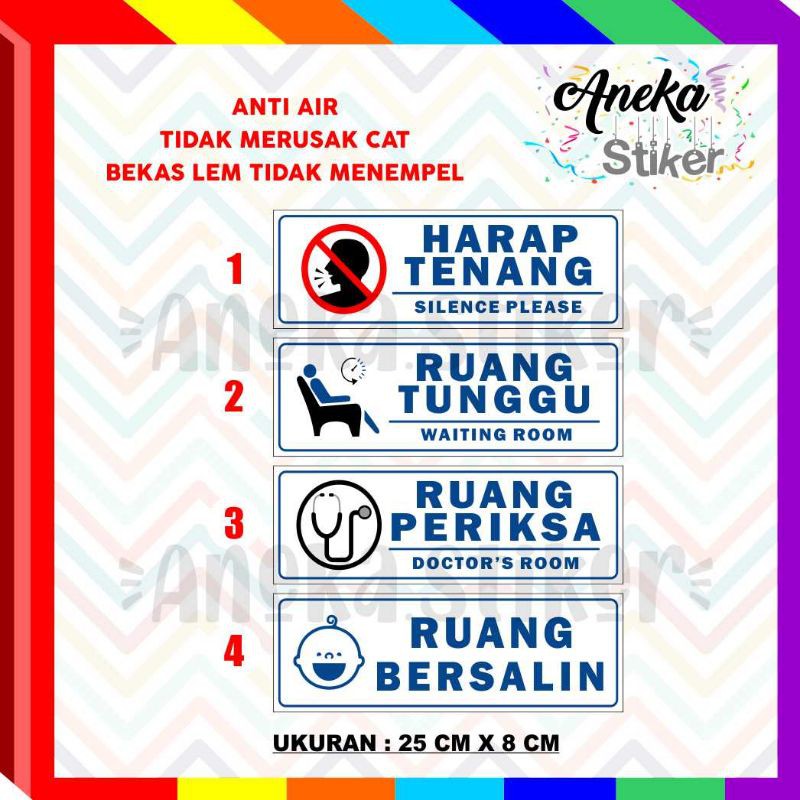Jual TERMURAH STIKER KLINIK STICKER KLINIK STIKER RUANG TUNGGU STIKER ...