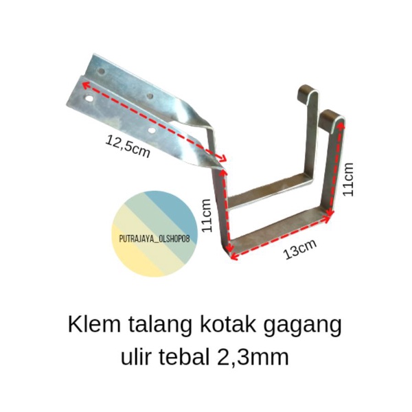 Jual klem talang kotak 4" hak talang gantungan talang begel talang ...
