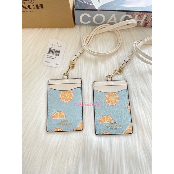 Jual Coach Hawaiian Blue Orange Lanyard || Name Tag || ID Card Holder ...