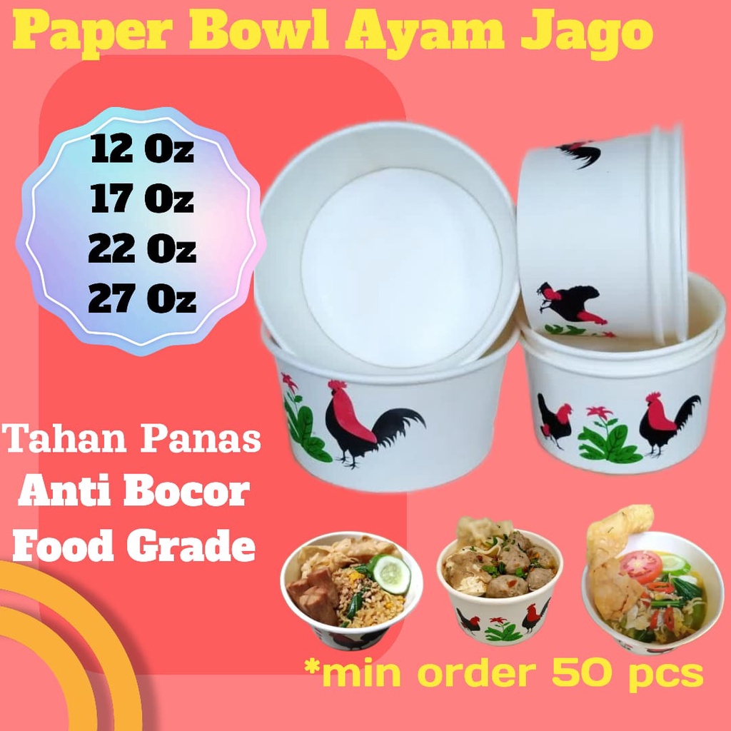 Jual Mangkok Mangkuk Wadah Tempat Paper Papper Cup Rice Bowl Plastik ...