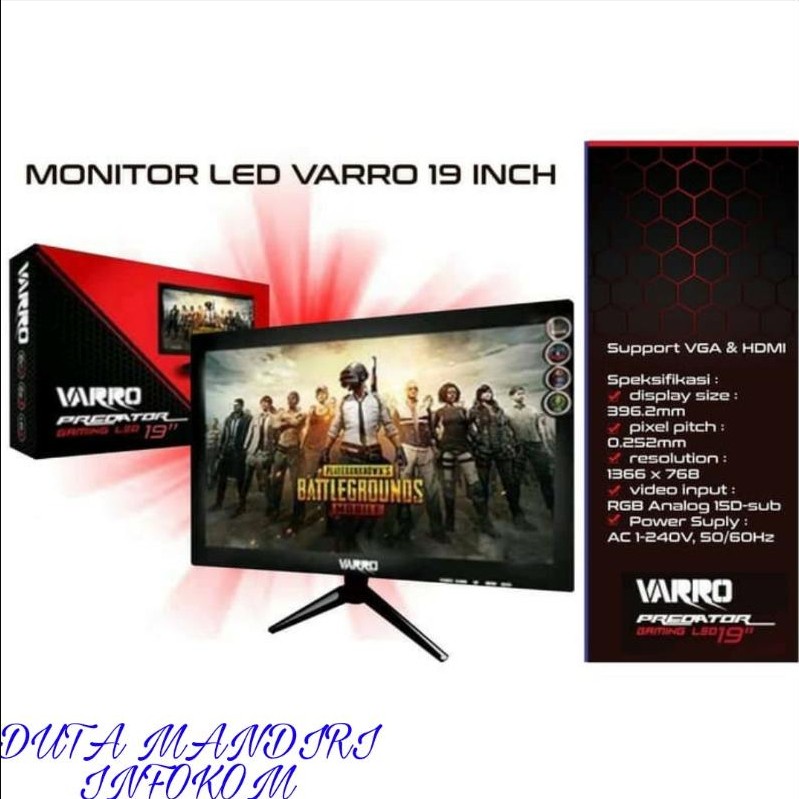 Jual Monitor Led VARRO 19 Inch - HDMI VGA | Shopee Indonesia