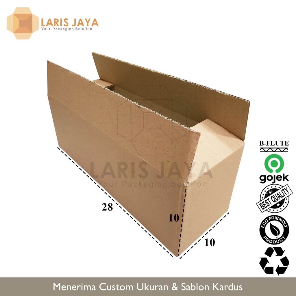 Jual Kardus / Box / Karton / Kotak Packing Polos 28 x 10 x 10 cm ...