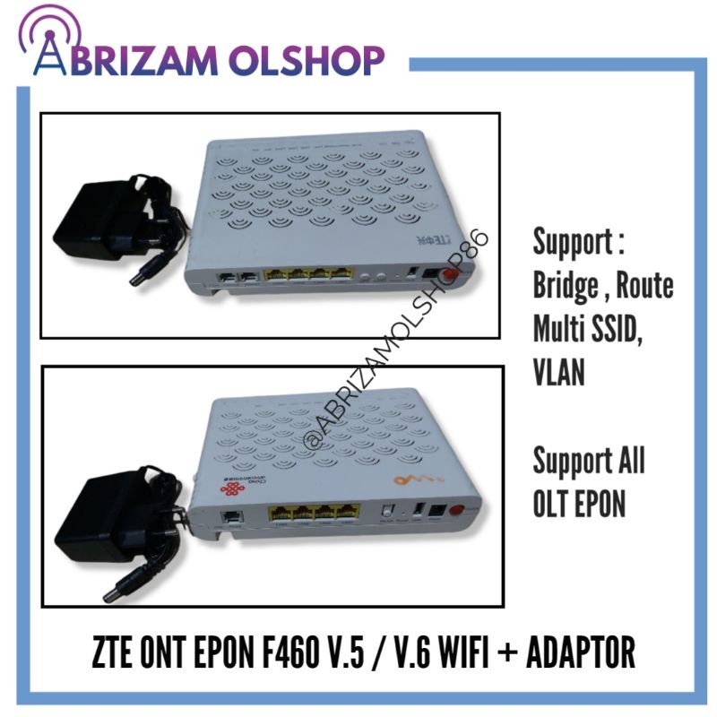 Jual ZTE ONT EPON F460 V6 / F427 V.6 WIFI DAN ADAPTOR | Shopee Indonesia