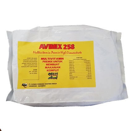 Jual avimix 258 isi 1kg - multivitamin premix high concentrate unggas ...