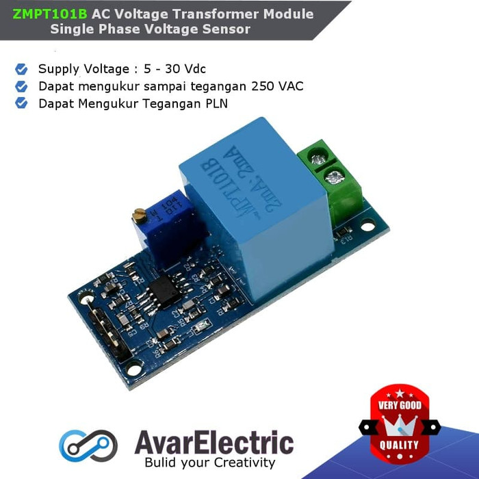 Jual ZMPT 101B AC Voltage Sensor Tegangan Modul ZMPT101B Transformer ...