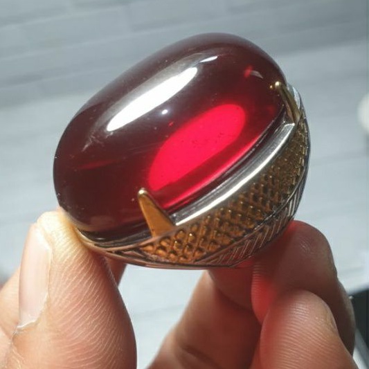 Jual CINCIN BATU RED RUBY SIAM JUMBO 40X30MM RING TITANIUM | Shopee ...