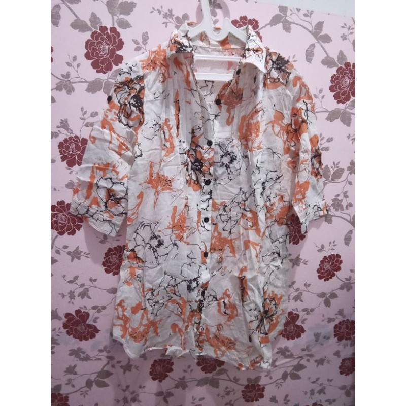 Jual baju kemeja corak bunga" | Shopee Indonesia