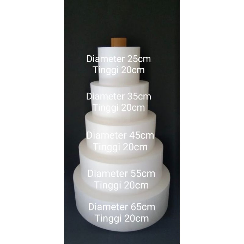 Jual 5 Tingkat Tinggi 100cm Dummy Cake Styrofoam Gabus Kue Bulat Set ...