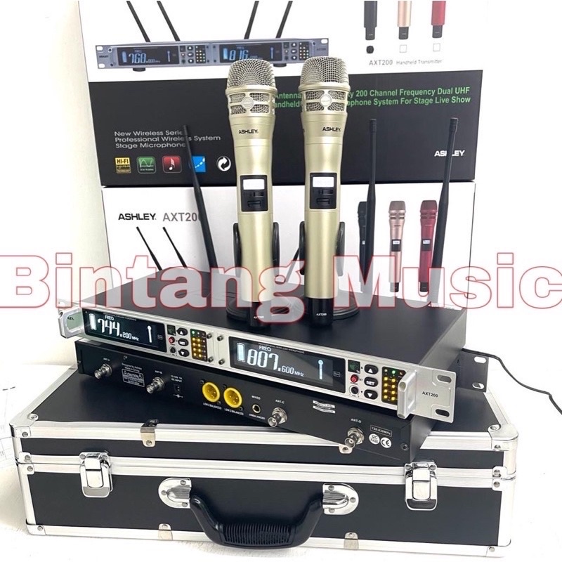 Jual mic wireless ashley axt200 original free koper ASHLEY AXT 200 ...