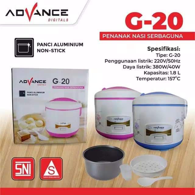 Jual Magic Com 1,8 Liter ADVANCE G-20 Rice Cooker Murah Advance G20 ...