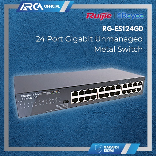 Jual Ruijie Reyee RG-ES124GD 24 Port Gigabit Unmanaged Metal Switch ...