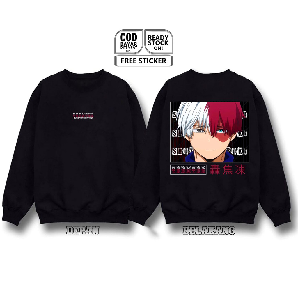 Jual SWEATER CREWNECK SHOTO TODOROKI MY HERO ACADEMI ANIME MANGA BAJU ...