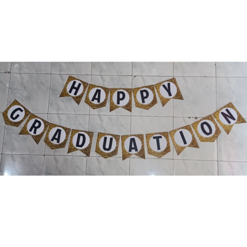 Jual Promo Bunting Flag HAPPY GRADUATION flag banner baner tulisan ...