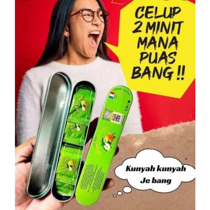 Jual (ECER 1pcs) V-GOLD CANDY Permen Kuat Pria Tahan Lama GAK EREXI ...