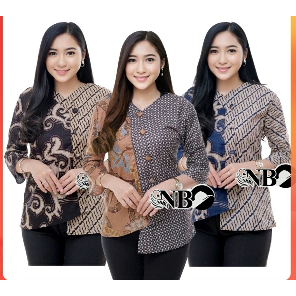 Jual Baju Batik Wanita Modern Atasan Blouse Batik Kerja Kantor Wanita | Shopee Indonesia