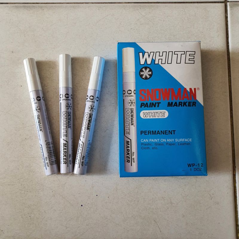 Jual Spidol Snowman Paint Marker Putih WP-12/ Extra Fine EFWP-12 ...