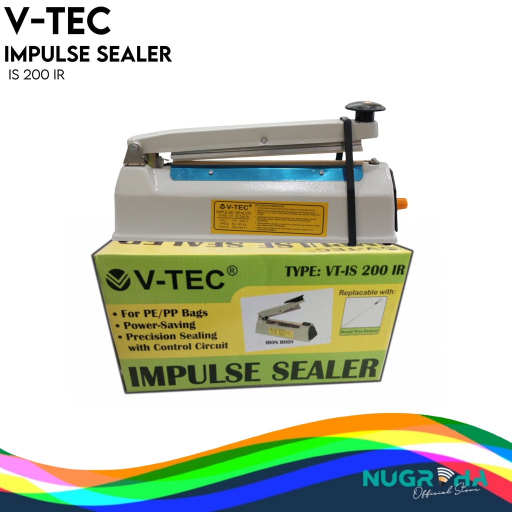 Jual MESIN PRESS PLASTIK IMPULSE SEALER VTEC IS 200 IR | Shopee Indonesia