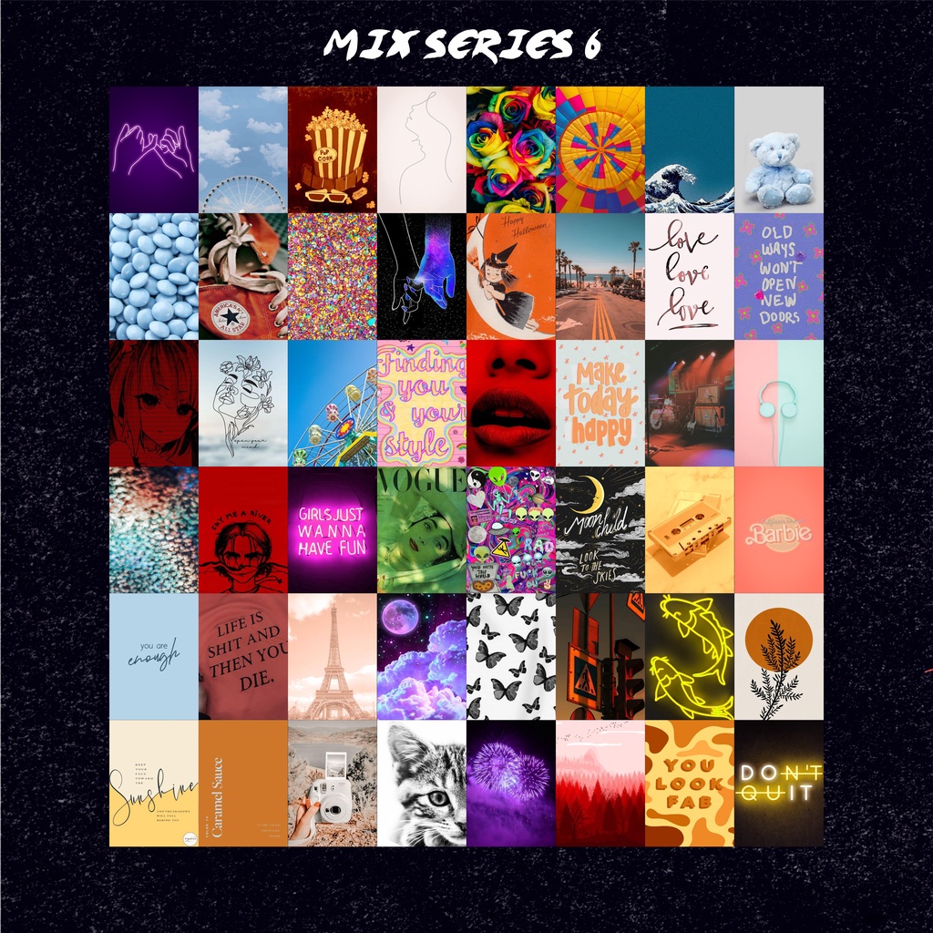 Jual POSTER DINDING AESTHETIC MIX SERIES (ISI 48 PCS) | Shopee Indonesia
