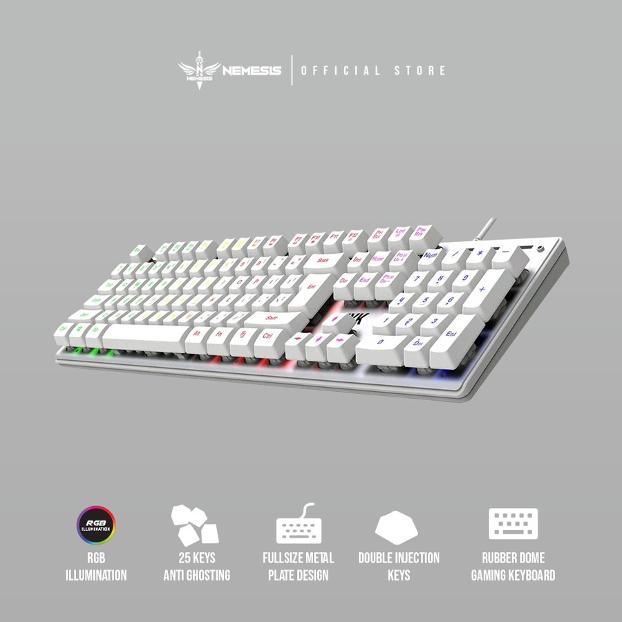 Jual NYK Nemesis SKYLIGHT RGB KR-301W / KR301W - Gaming Keyboard ...