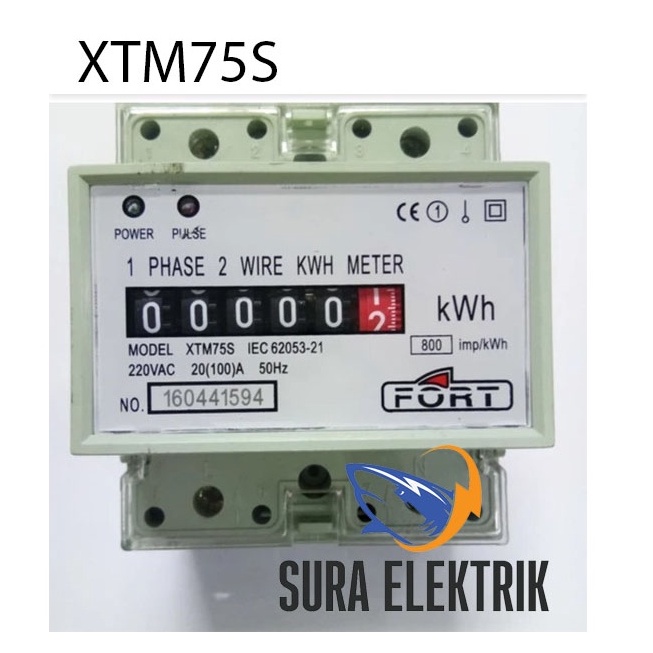 Jual KWH Meter Analog Fort XTM75S FORT 1 Phase | Shopee Indonesia