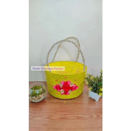 Jual Tas parcel EMBER 1 TOPLES BUNGA tas hampers lebaran anyaman pandan ...