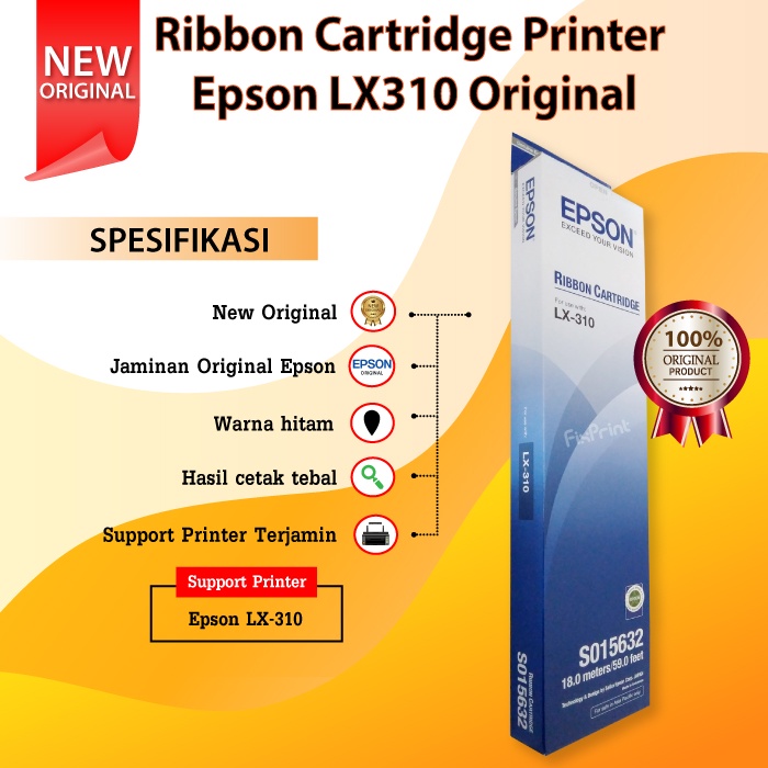 Jual Epson Ribbon Cartridge / Pita / Tinta LX 310 LX310 Original ...
