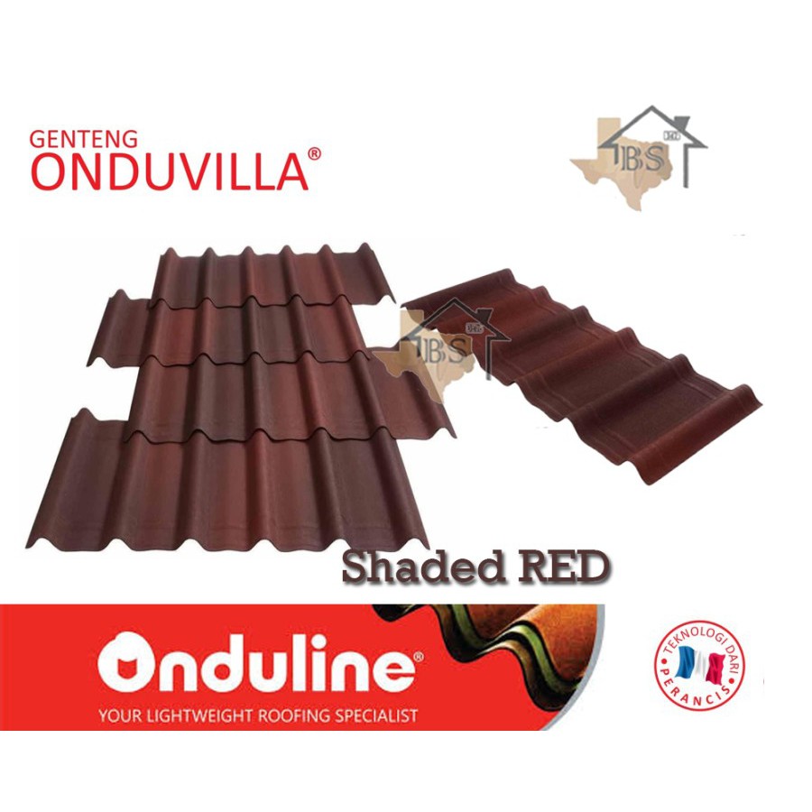 Jual GENTENG ONDUVILLA SHADED RED ATAP SIRAP BITUMEN 1060MM X 400MM ...