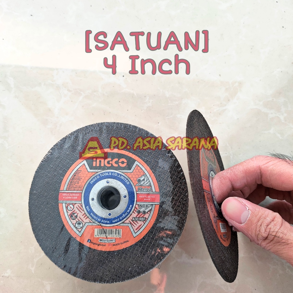 Jual Mata Cutting Gerinda 4" Inch INGCO MCD121001 Disc Batu Potong Besi ...