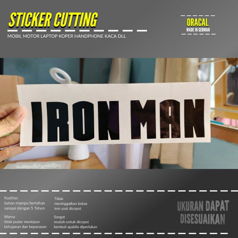 Jual STIKER IRON MAN CUTTING BAHAN ORACAL CUSTOM | Shopee Indonesia