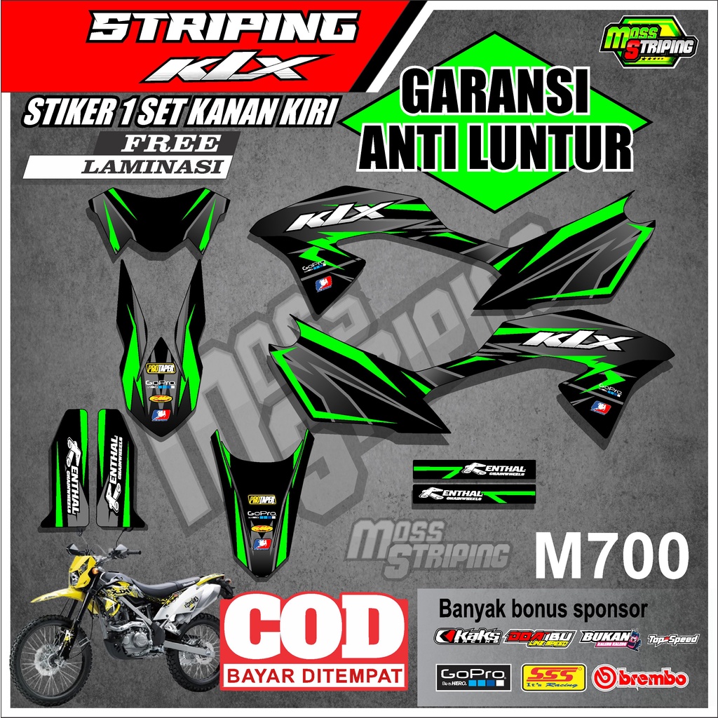 Jual Sticker Striping Variasi Kawasaki Klx BF, G , SE kode (M700 ...