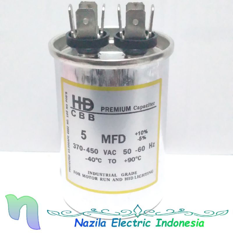 Jual Capacitor 5 uF 450V Kapasitor AC 5 MF HD Premium Bulat Aluminium ...