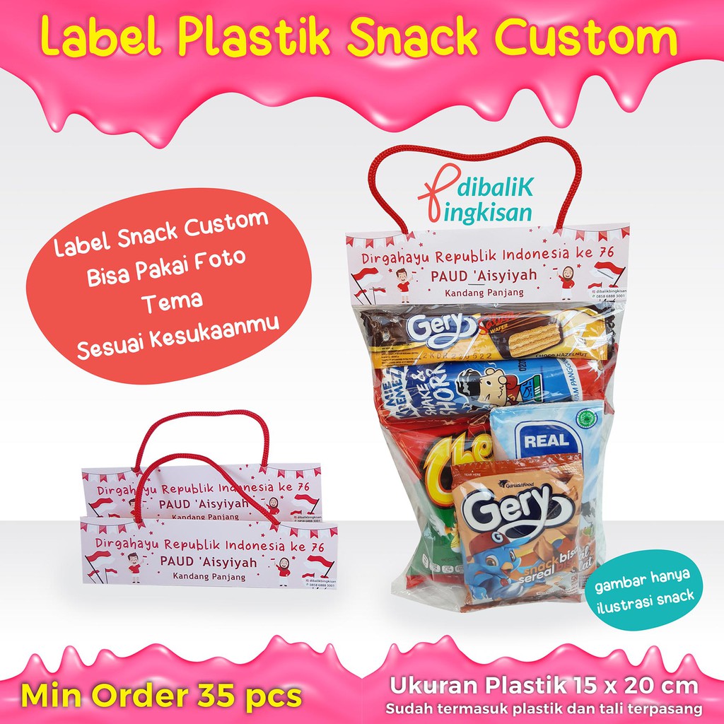 Jual Label Jajan Snack Plastik Ulang Tahun Custom | Shopee Indonesia