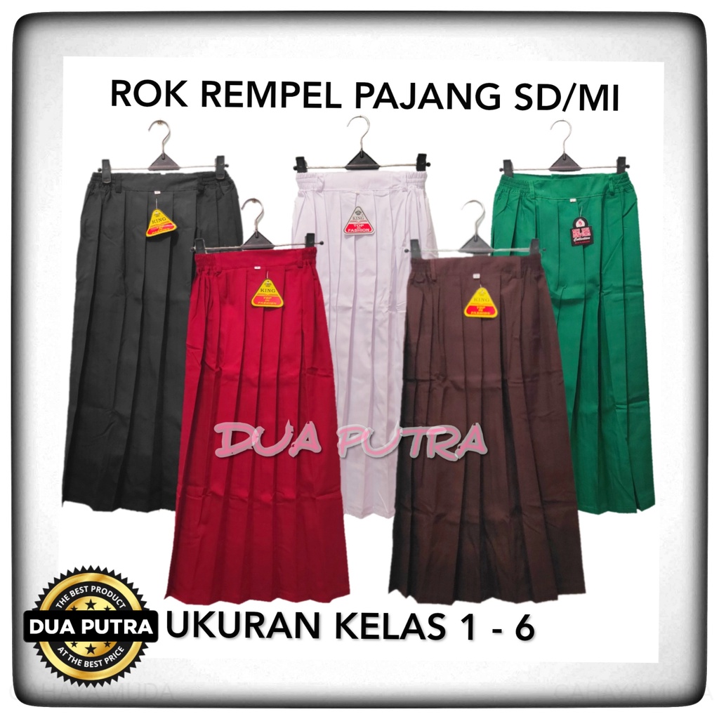 Jual SERAGAM SEKOLAH ROK REMPEL PANJANG SD/MI UKURAN KELAS 1-6 --AN | Shopee Indonesia