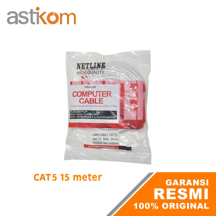 Jual Kabel Lan 15m Netline / Kabel Lan Cat5 15 meter Netline | Shopee Indonesia