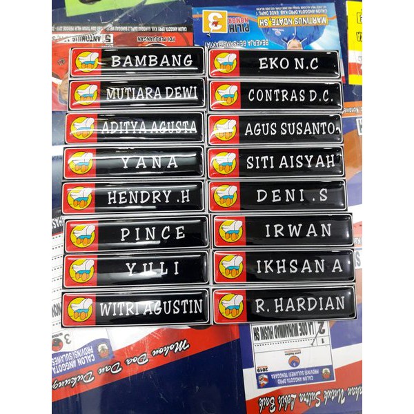Jual Order Langsung Nama Dada atau Name Tag atau Papan Nama Coting ...