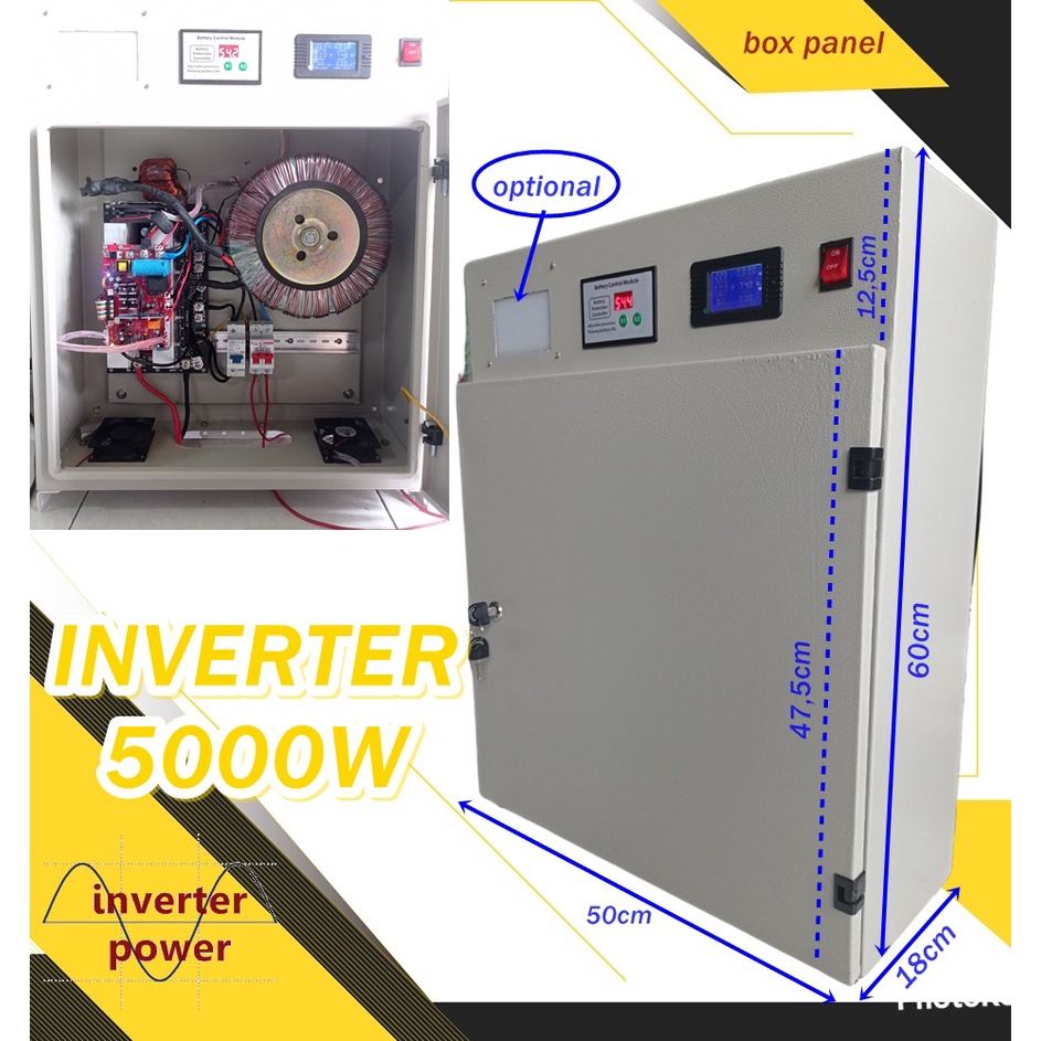 Jual Box panel inverter lengkap trafo 5000 W PSW 5000w low frequency 48 ...