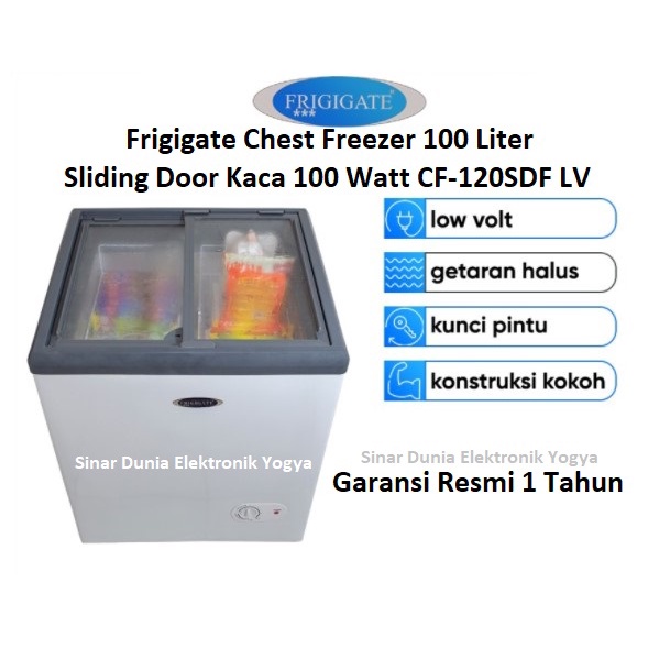 Jual Frigigate Chest Freezer 100L Sliding Door 100Watt CF-120SDF LV ...