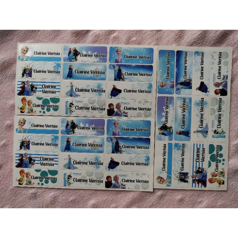 Jual stiker nama waterproof mini mouse frozen princess little pony ...