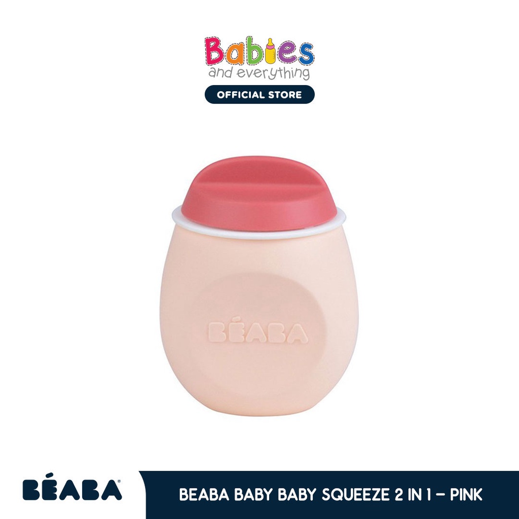 Jual Beaba Baby Baby Squeeze 2 In 1 - Pink - Tempat Makan Bayi Silicon ...