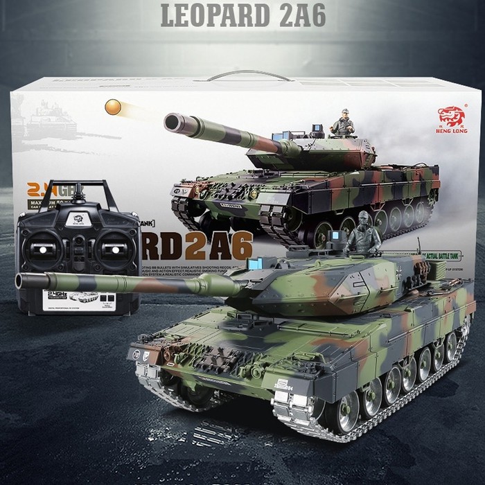 Jual Heng Long RC Tank German Leopard 2A6 Metal Track Smoke Sound 3889 ...