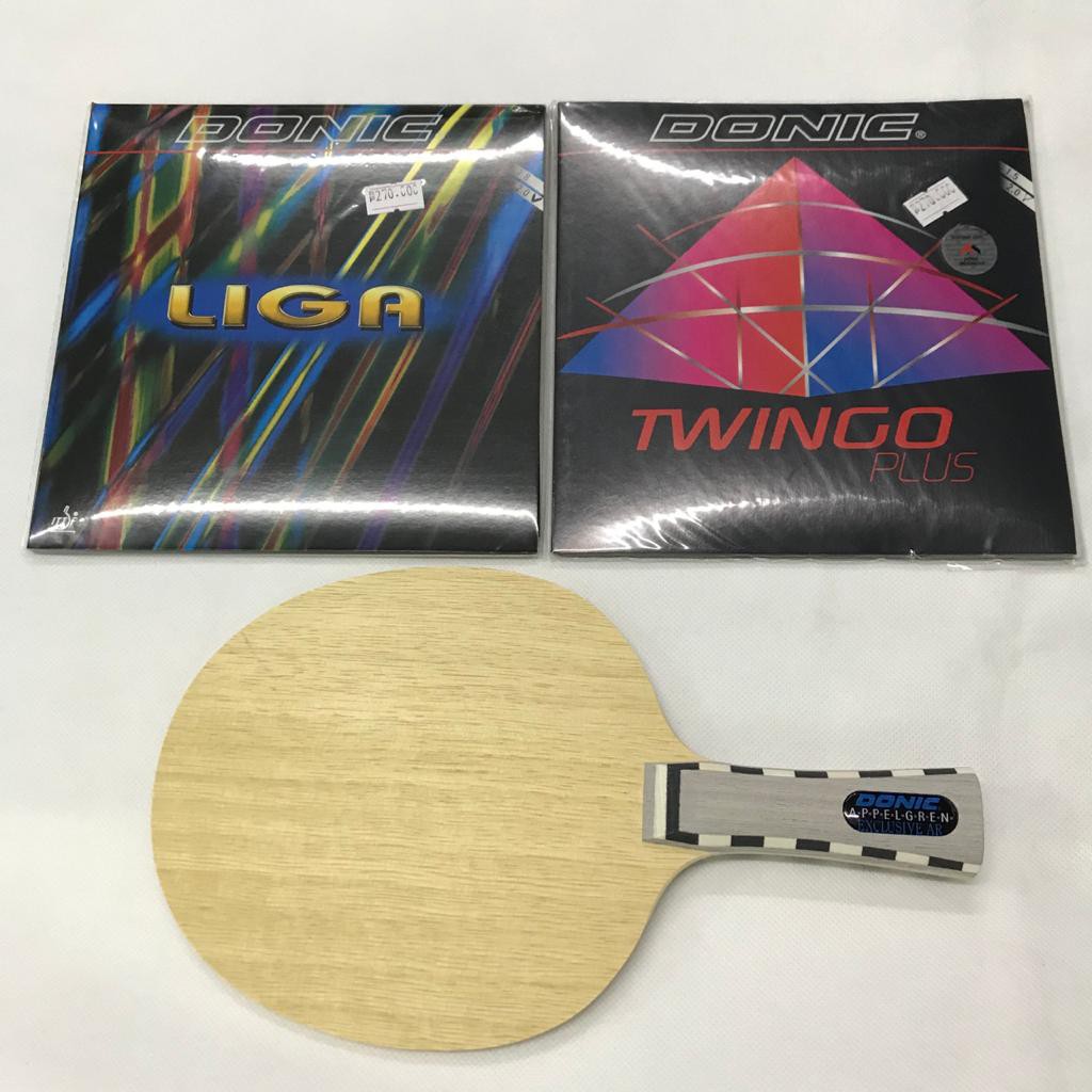 Jual Bat Pingpong Donic Applegreen set rubber | Shopee Indonesia