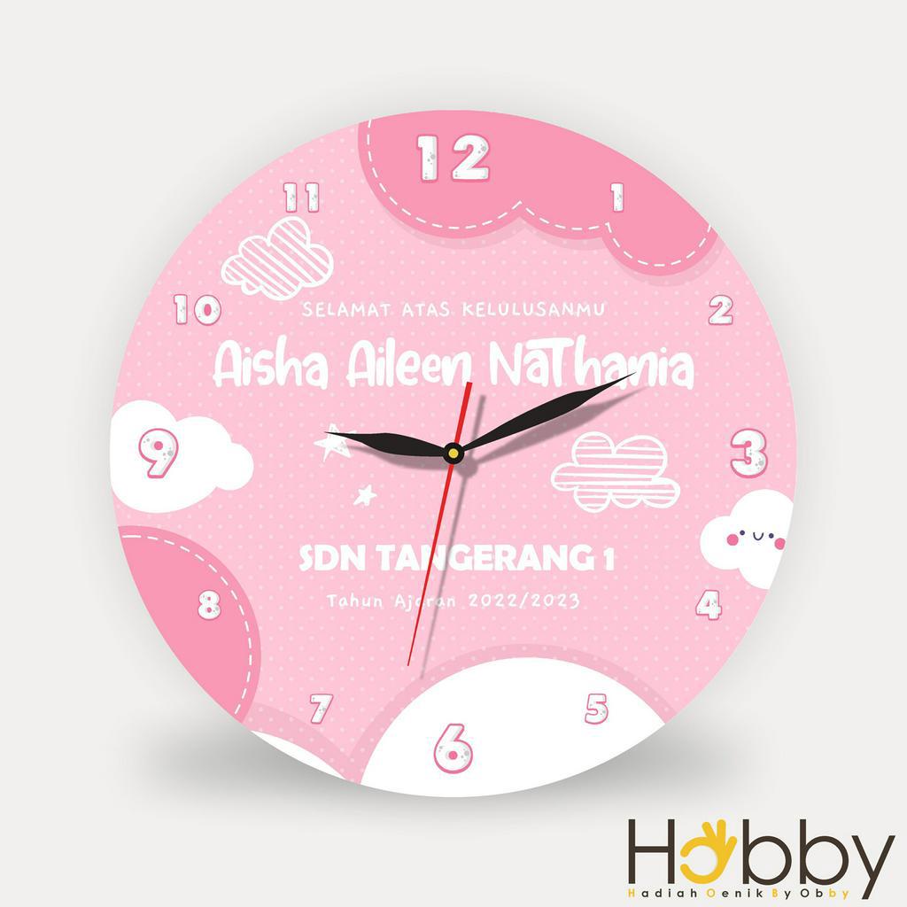 Jual JAM DINDING UNIK CUSTOM NAMA TULISAN HADIAH WISUDA KAYU KADO ...